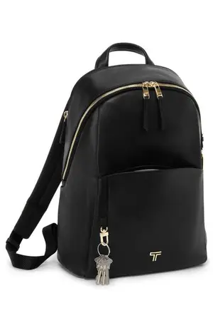 Tumi Raina Medium Leather Backpack - Black/light Gold
