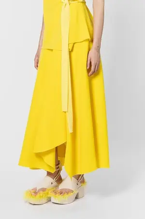 ROKSANDA Asha Crepe Midi Skirt - Jaune