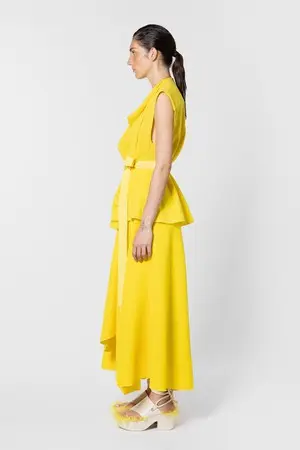 ROKSANDA Asha Crepe Midi Skirt - Jaune