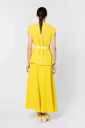 ROKSANDA Hica Crepe Draped Top - Jaune