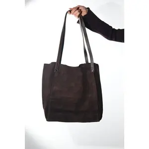 FOREVER & ALWAYS SHOES Tranzia Leather Shoulder Bag - Brown Suede