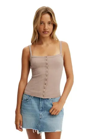 COTTON ON Henley Tank - Taupe