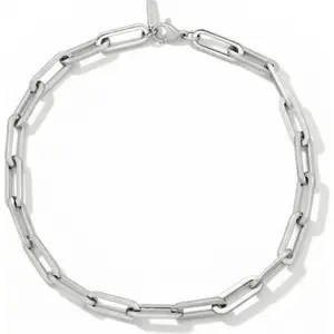 BLISS DIAMOND Yasmine 6mm Paperclip Anklet - Silver