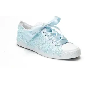 FOREVER & ALWAYS SHOES Azure Lace Bloom Bridal Sneaker