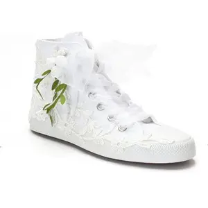 FOREVER & ALWAYS SHOES Sylvara Lace High-top Sneakers - Ivory