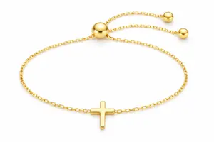 DONATELLO GIAN Adjustable Cross Bracelet - Gold