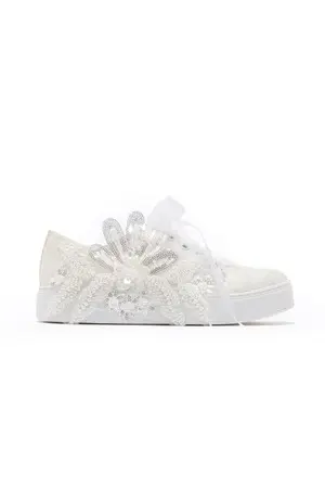 FOREVER & ALWAYS SHOES Lora Bridal Lace Up Sneakers