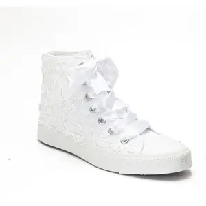 FOREVER & ALWAYS SHOES Isolde Lace High Top Bridal Sneaker
