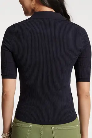 FRANCES VALENTINE Krissy Polo Rib Knit - Navy