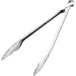 CUISIPRO Grill Fry Tongs Narrow Kitchen Tong Stainless Steel 747188 - Silver