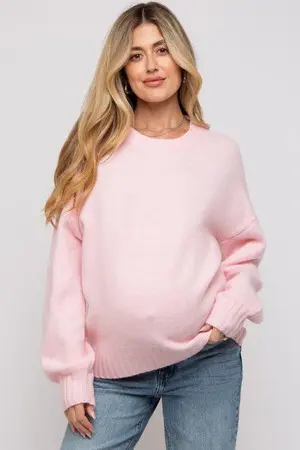 PINKBLUSH Ribbed Cuff Maternity Sweater