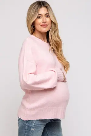 PINKBLUSH Ribbed Cuff Maternity Sweater