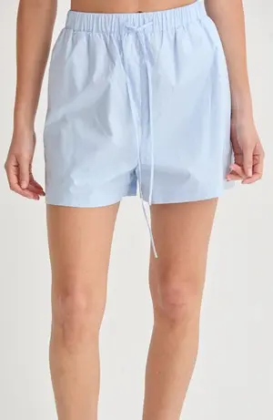 CRESCENT Oversized Poplin Shirt Two-piece Set - Light Blue