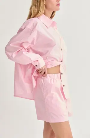 CRESCENT Oversized Poplin Shirt Two-piece Set