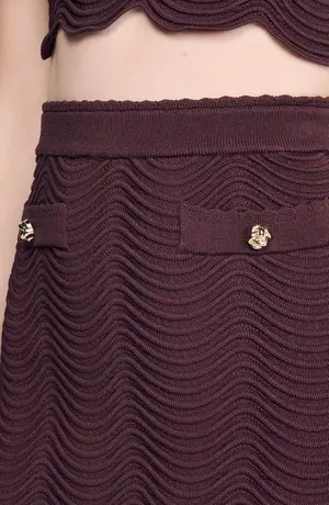 Sandro Short Knit Skirt - Brown