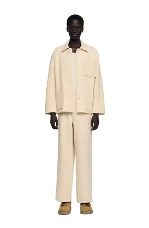 Sandro Cotton Worker Jacket - Ecru