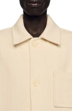 Sandro Cotton Worker Jacket - Ecru