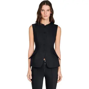 SANDRO Fitted Peplum Vest