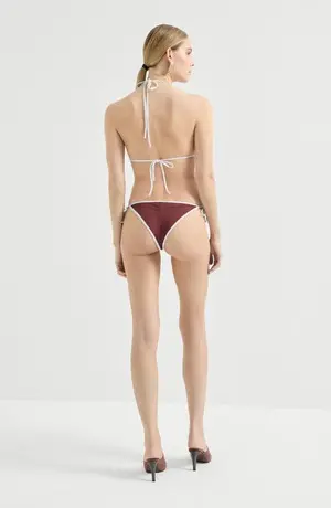 Brunello Cucinelli Bikini Top With Ties - Bordeaux