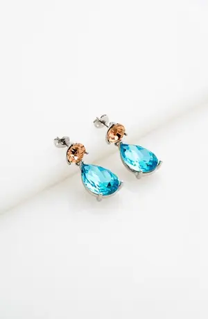 Ted Baker London Tearsa Crystal Teardrop Earrings - Silver