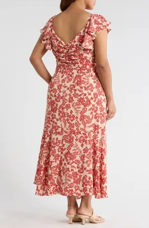 SUGARLIPS Nadia Ruched Maxi Dress