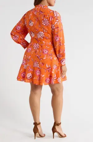 SUGARLIPS Cosmo Floral Long Sleeve Shirt Dress