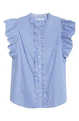 SUGARLIPS Sherah Stripe Ruffle Shirt