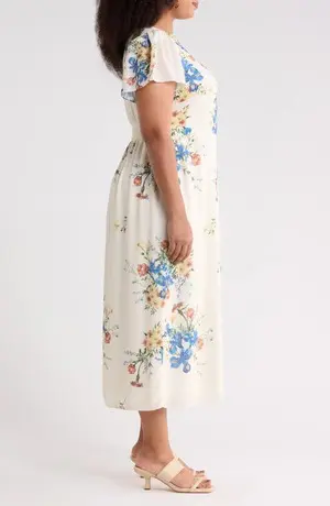 SUGARLIPS Jacinta Floral Midi Dress