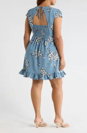 SUGARLIPS Floral Ruffle Mini Dress