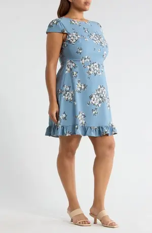 SUGARLIPS Floral Ruffle Mini Dress
