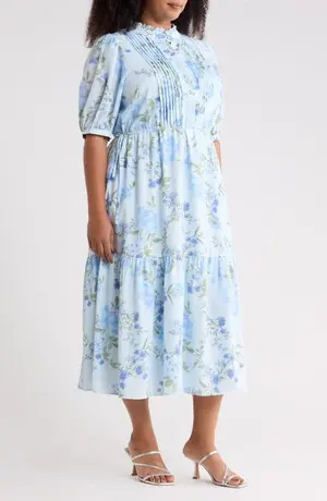 SUGARLIPS Floral Pleated Midi Dress