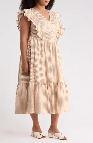 SUGARLIPS Luna Striped Midi Dress