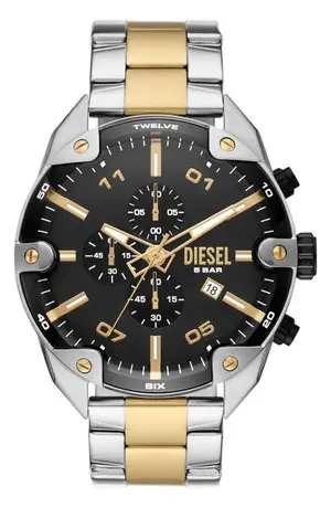 DIESEL® Spiked Two-tone Bracelet Chronograph Watch - 2-tone