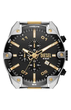 DIESEL® Spiked Two-tone Bracelet Chronograph Watch