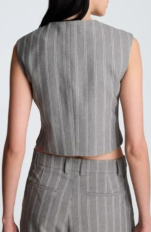 KENNETH COLE Pinstripe Cropped Vest