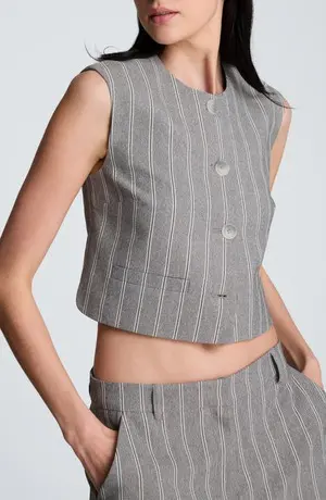 KENNETH COLE Pinstripe Cropped Vest