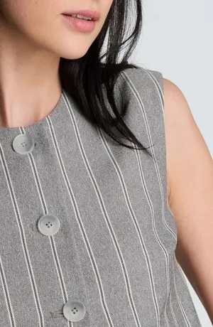 KENNETH COLE Pinstripe Cropped Vest
