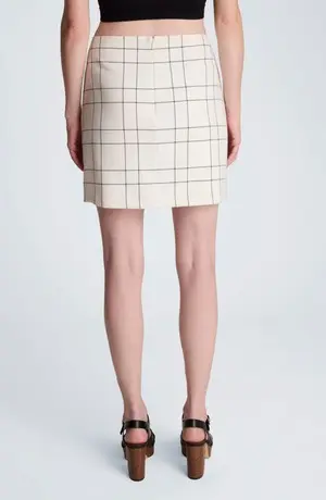 KENNETH COLE Windowpane Plaid Miniskirt
