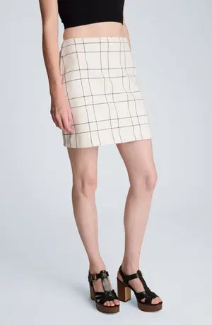 KENNETH COLE Windowpane Plaid Miniskirt