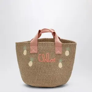 Chloé Raffia-effect Tote With Embroidery