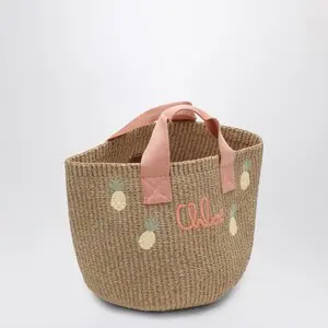 Chloé Raffia-effect Tote With Embroidery
