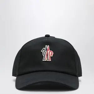 Moncler Baseball Cap With Logo Patch - Black