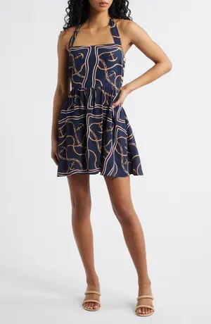 Saylor Lochlan Halter Minidress