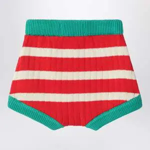 BOBO CHOSES Striped Knit Shorts - Red