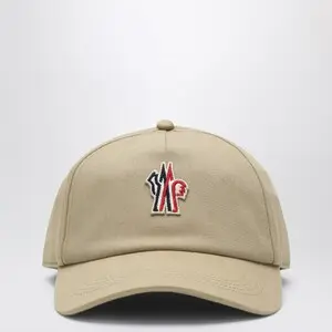 Moncler Baseball Cap With Logo Patch - Beige