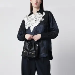 FERRAGAMO Multipocket Bucket Bag In Hammered Leather