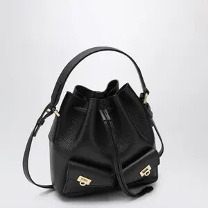 FERRAGAMO Multipocket Bucket Bag In Hammered Leather