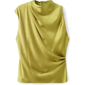 Mango Hammered Satin Top
