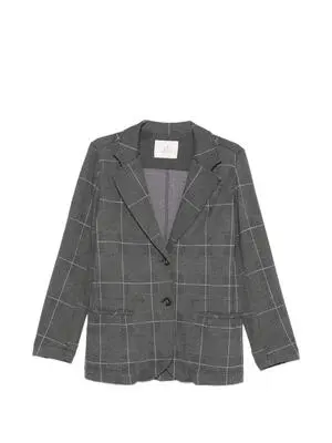 DEHA Check-pattern Single-button Blazer
