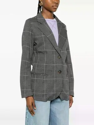 DEHA Check-pattern Single-button Blazer